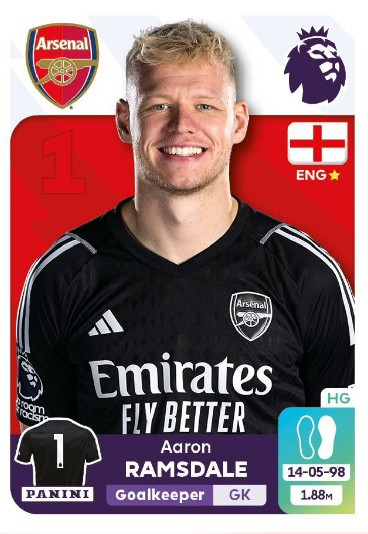 Premier League 2024 053 Aaron Ramsdale Complete My Sticker Album