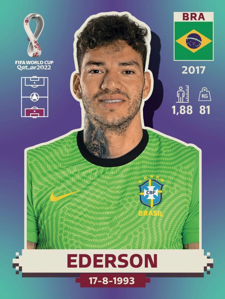 Panini World Cup 2022 Stickers - BRA 004 - Ederson – Complete My ...