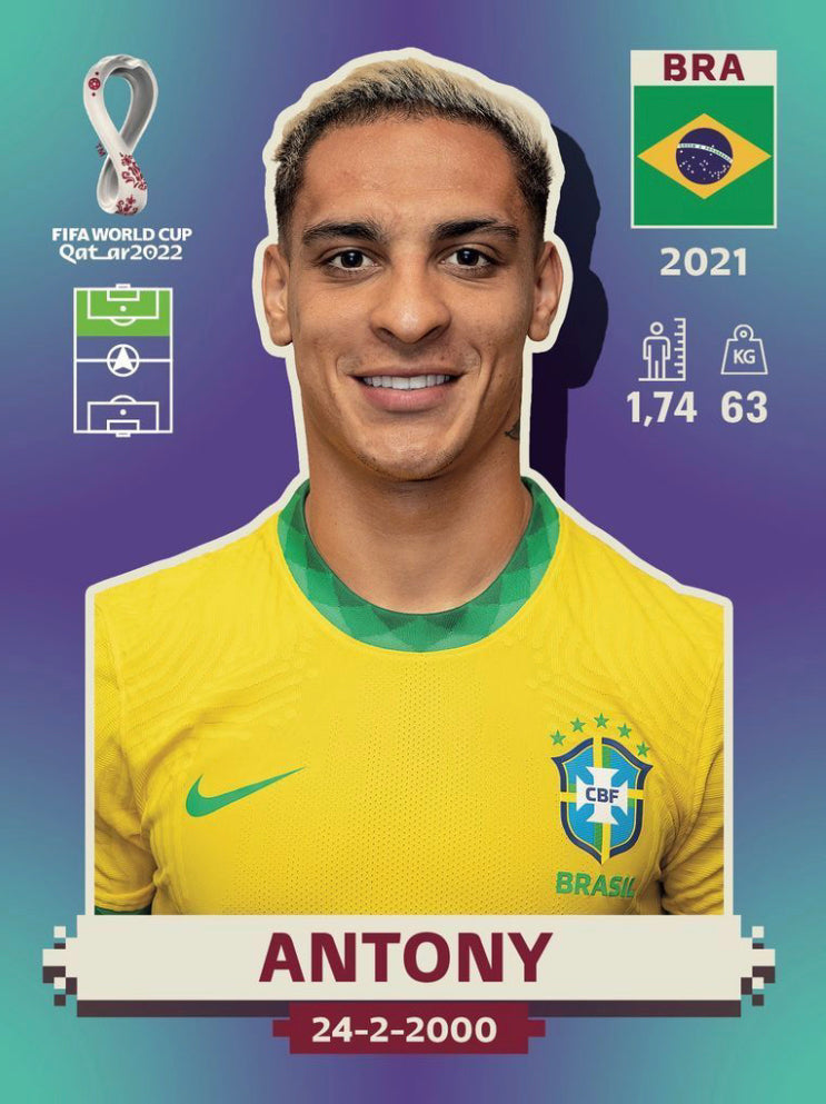 Panini World Cup 2022 Stickers - BRA 015 - Antony – Complete My Sticker ...